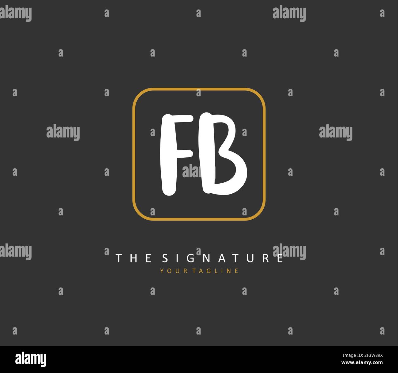 F B FB Initial letter handwriting and signature logo. A concept ...