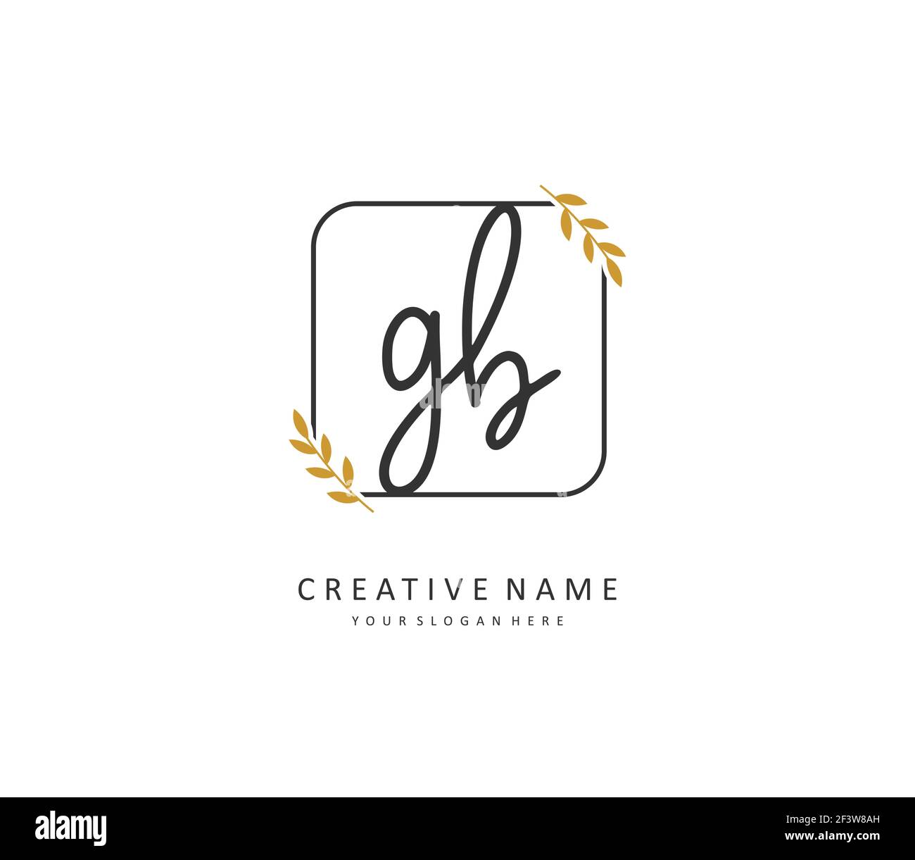 G B GB Initial letter handwriting and signature logo. A concept ...