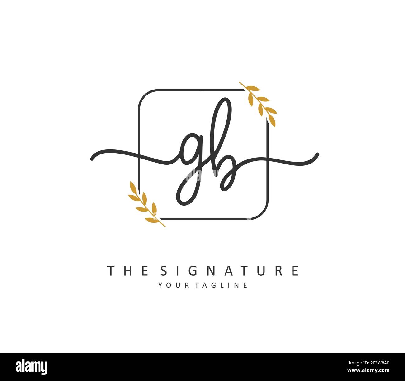G B GB Initial letter handwriting and signature logo. A concept ...