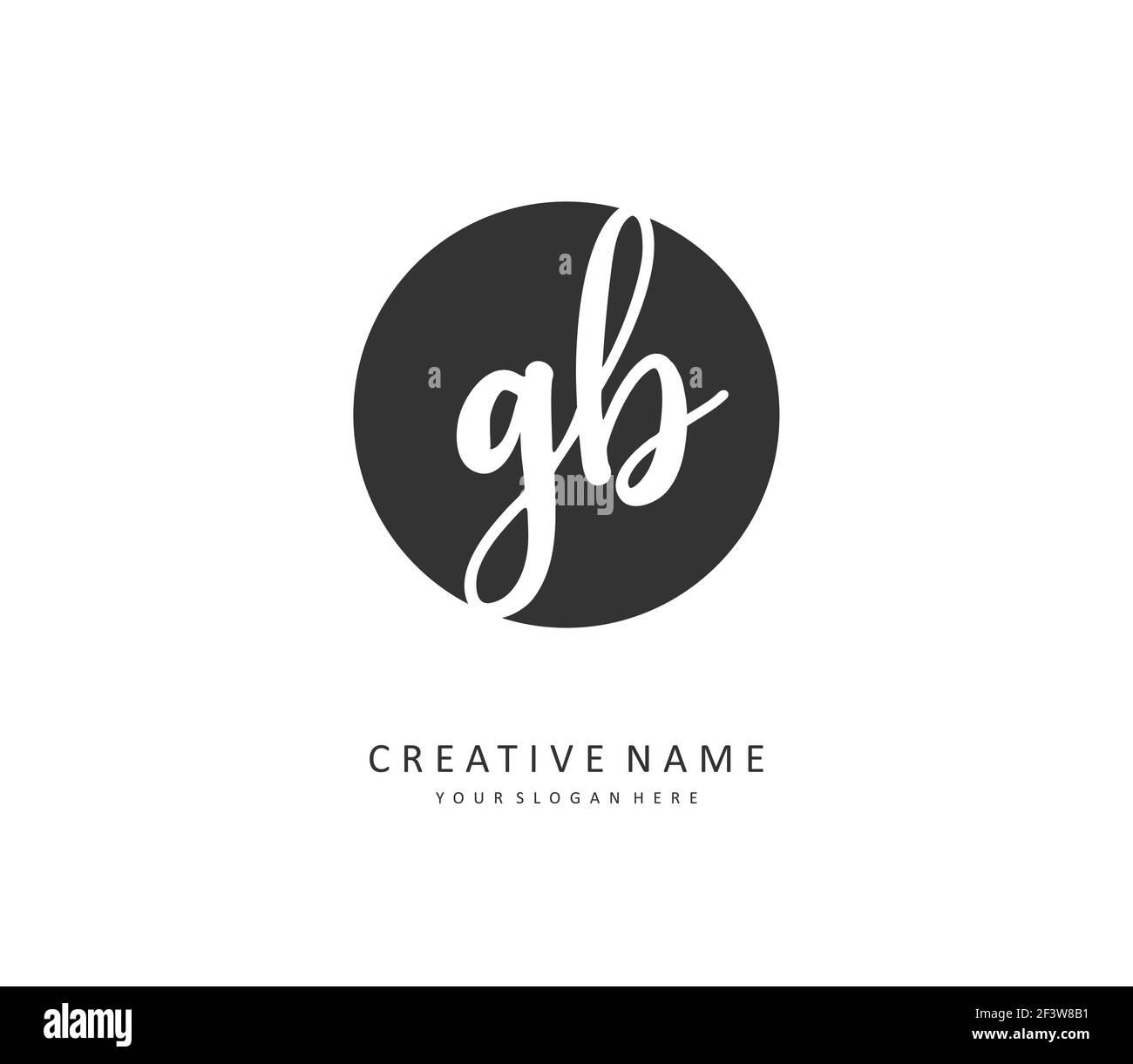 G B GB Initial letter handwriting and signature logo. A concept ...