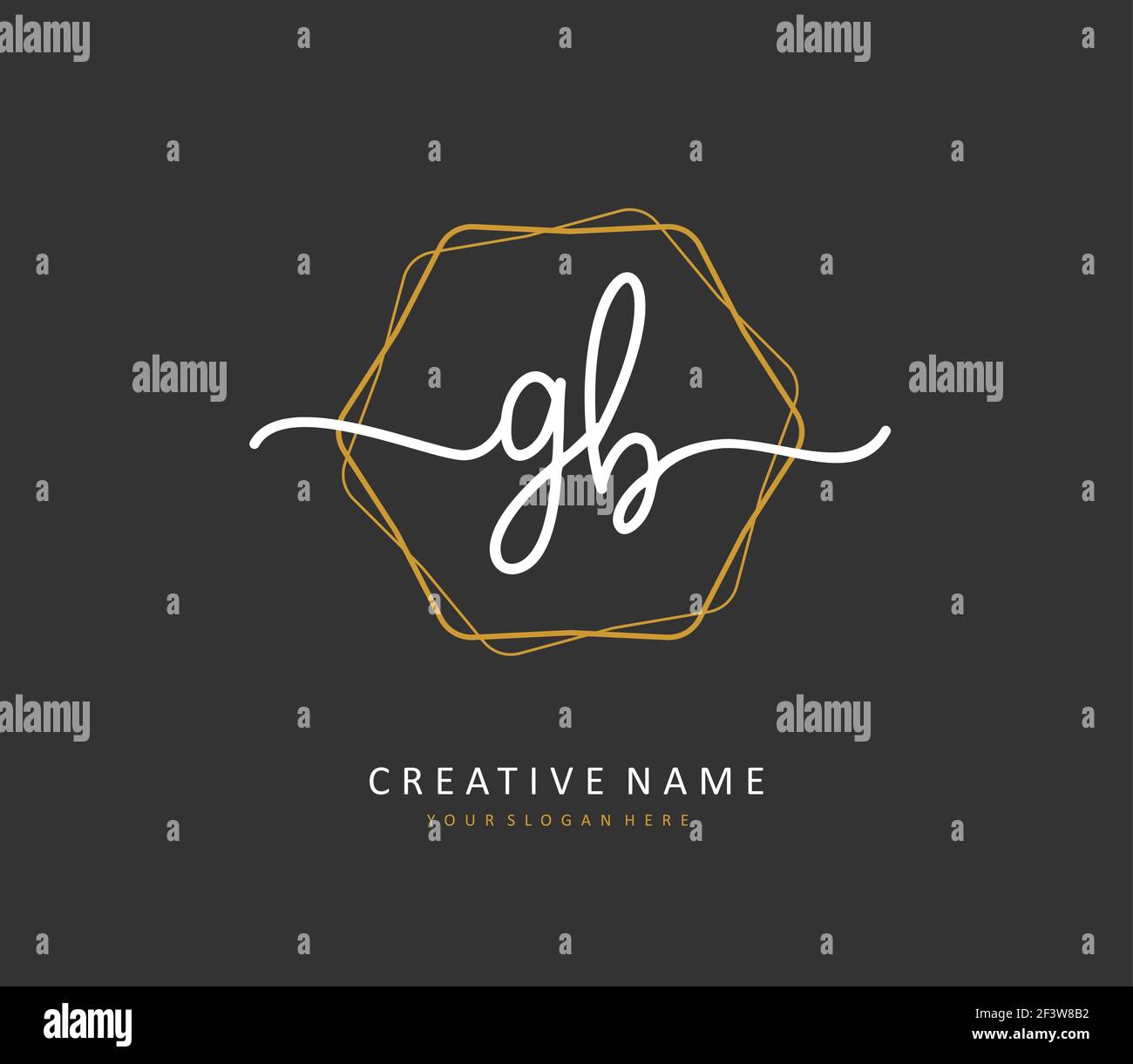 G B GB Initial letter handwriting and signature logo. A concept ...