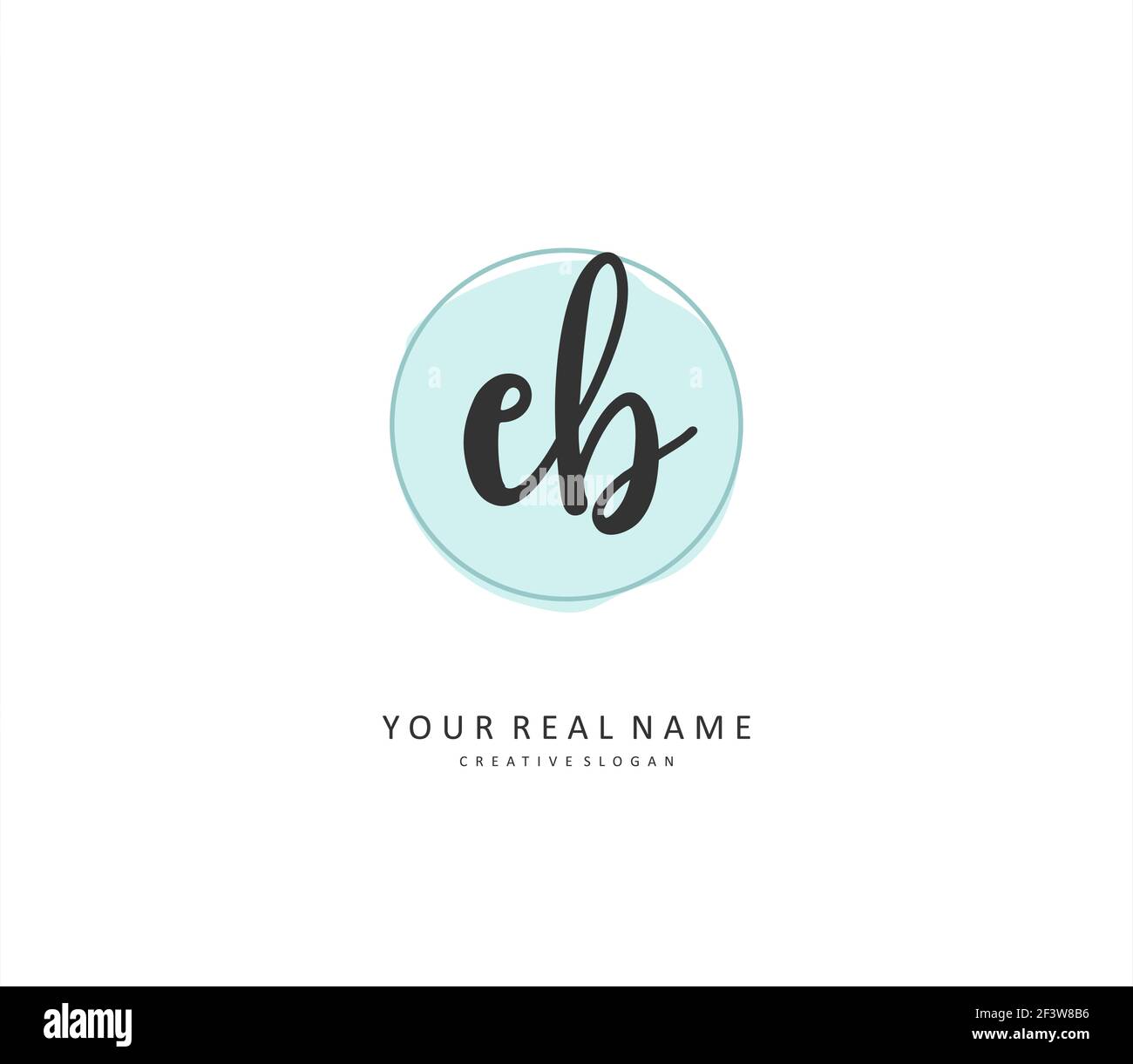 EB Initial letter handwriting and signature logo. A concept handwriting ...