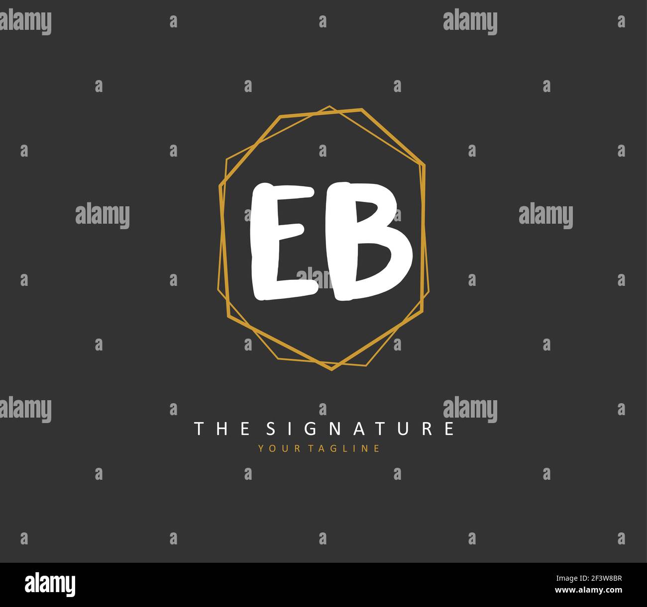 EB Initial letter handwriting and signature logo. A concept handwriting ...