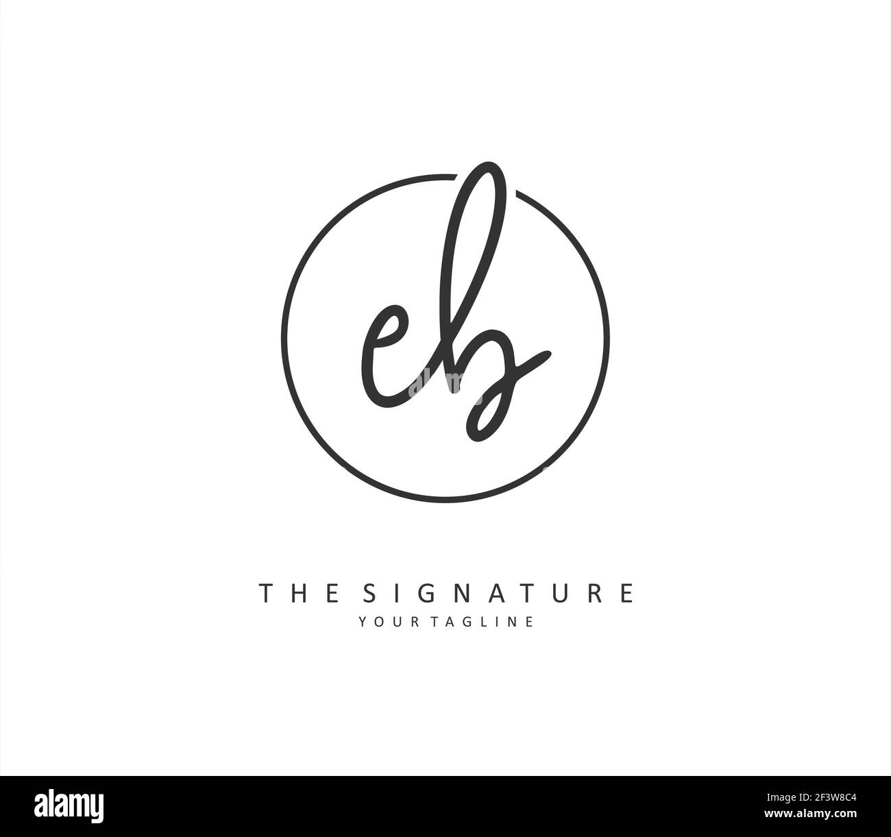 EB Initial letter handwriting and signature logo. A concept handwriting ...
