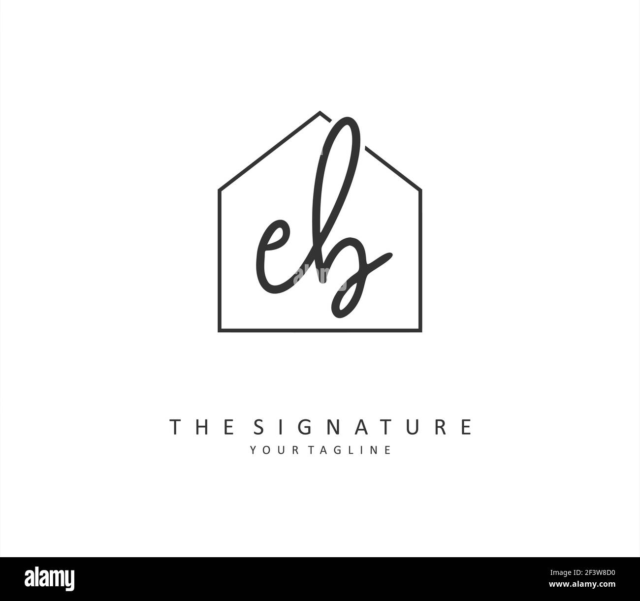 EB Initial letter handwriting and signature logo. A concept handwriting ...