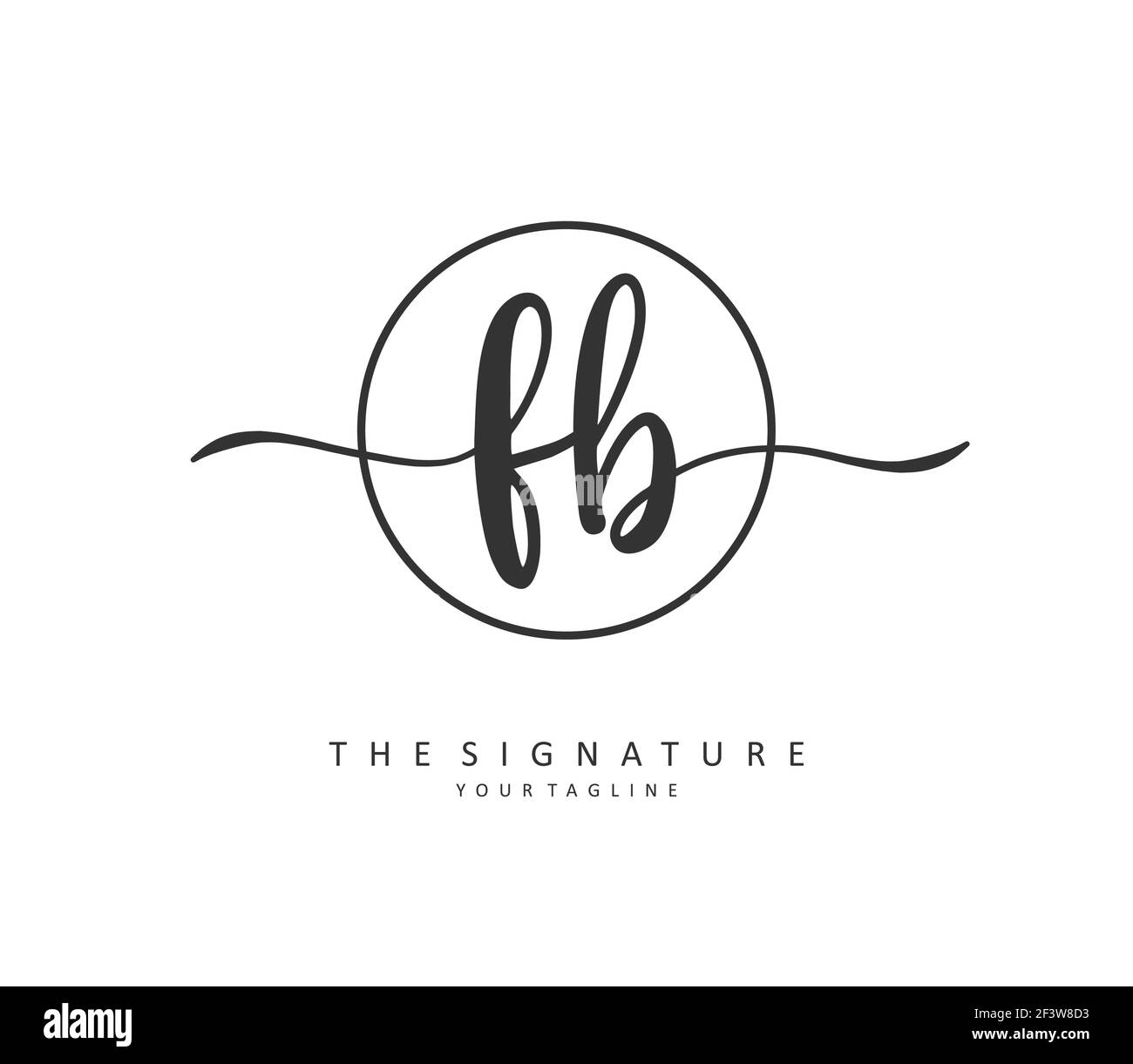 F B FB Initial letter handwriting and signature logo. A concept ...
