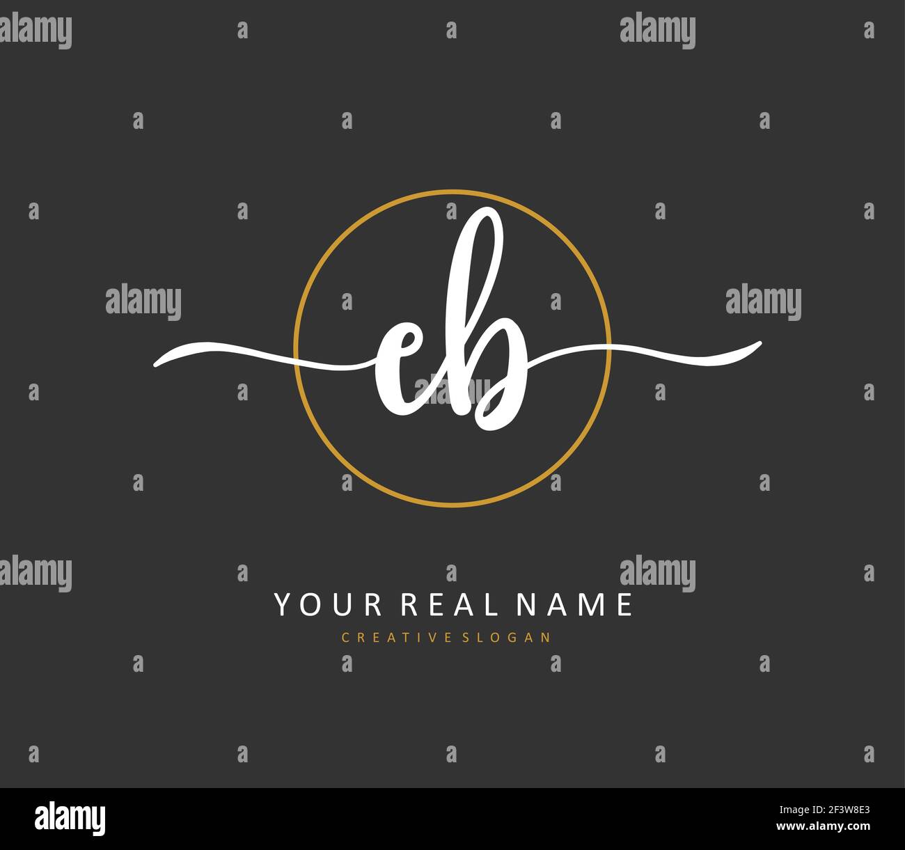EB Initial letter handwriting and signature logo. A concept handwriting ...