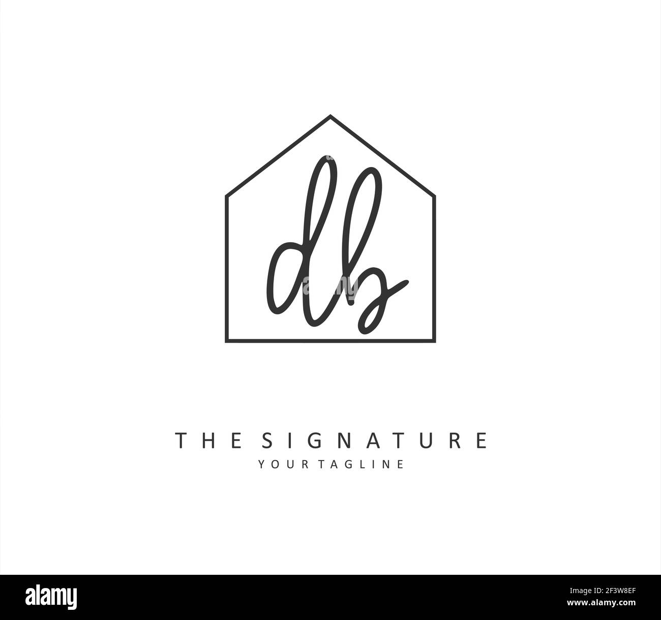 D B DB Initial letter handwriting and signature logo. A concept ...