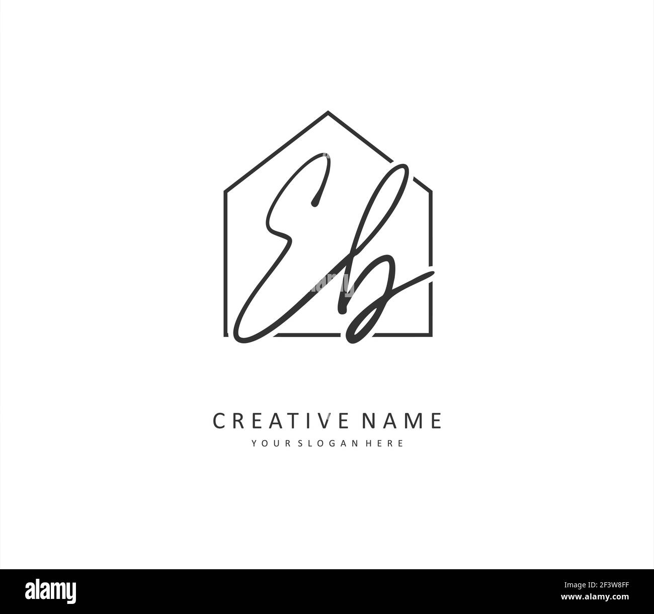 EB Initial letter handwriting and signature logo. A concept handwriting ...