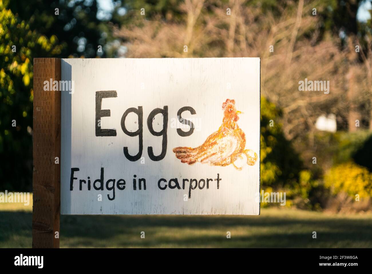 Fresh farm eggs sign hi-res stock photography and images - Alamy