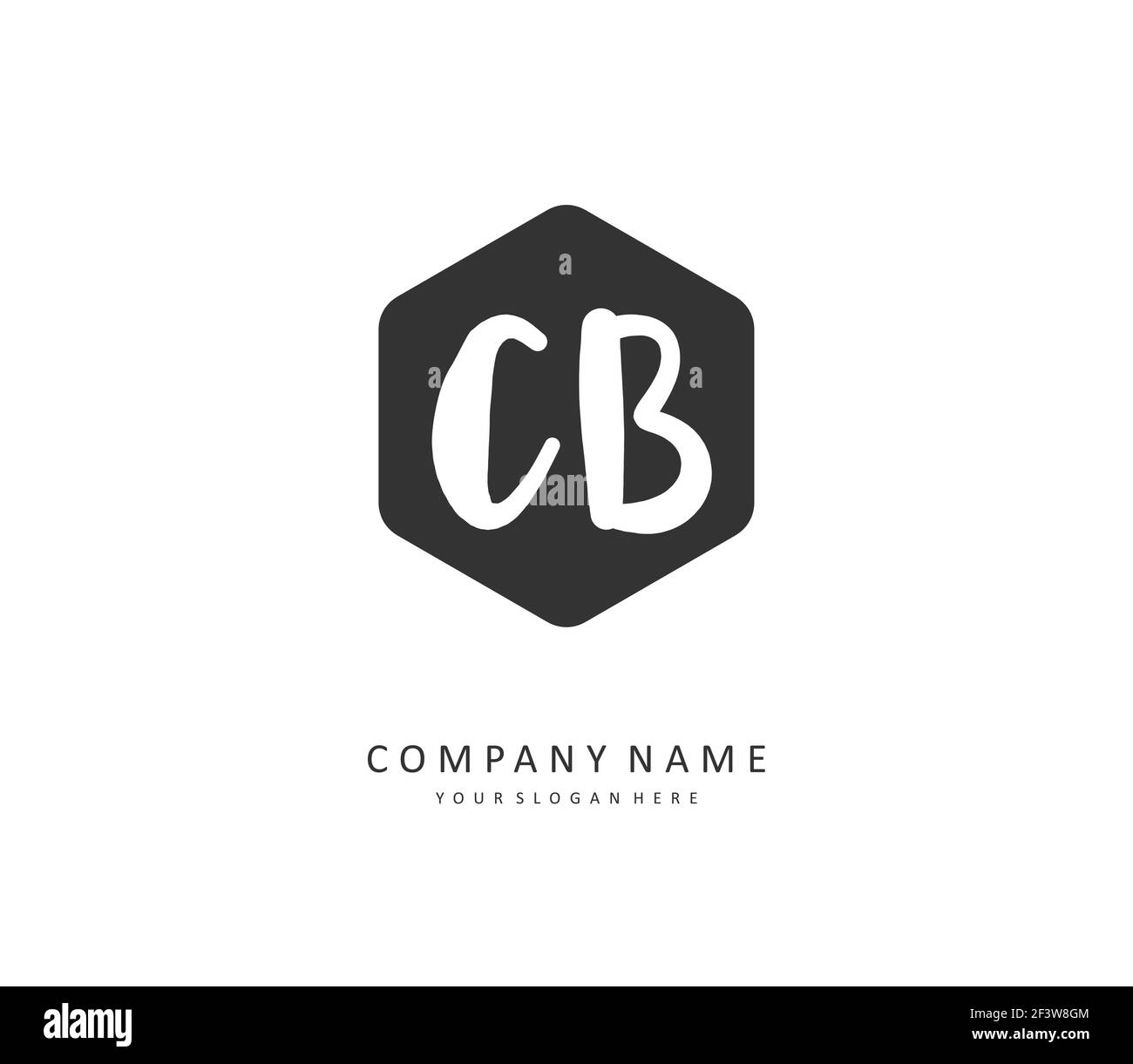 C B CB Initial letter handwriting and signature logo. A concept ...