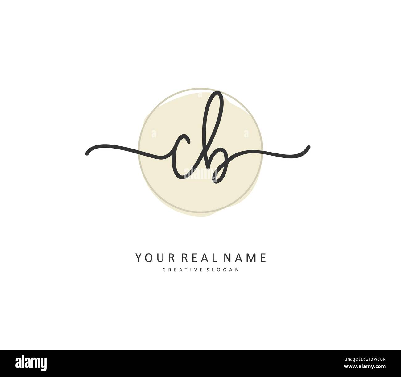 C B CB Initial letter handwriting and signature logo. A concept ...