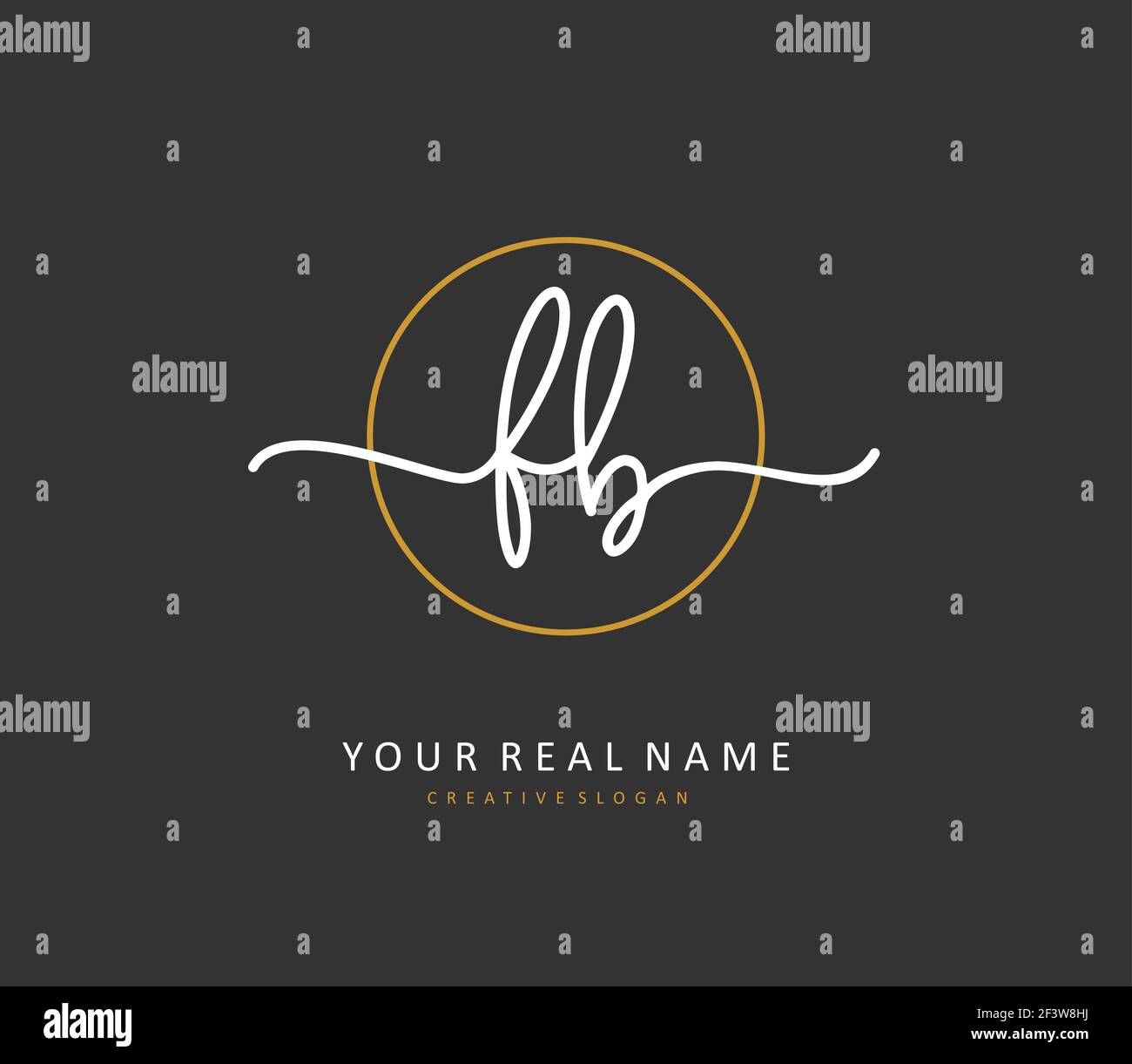 F B FB Initial letter handwriting and signature logo. A concept ...