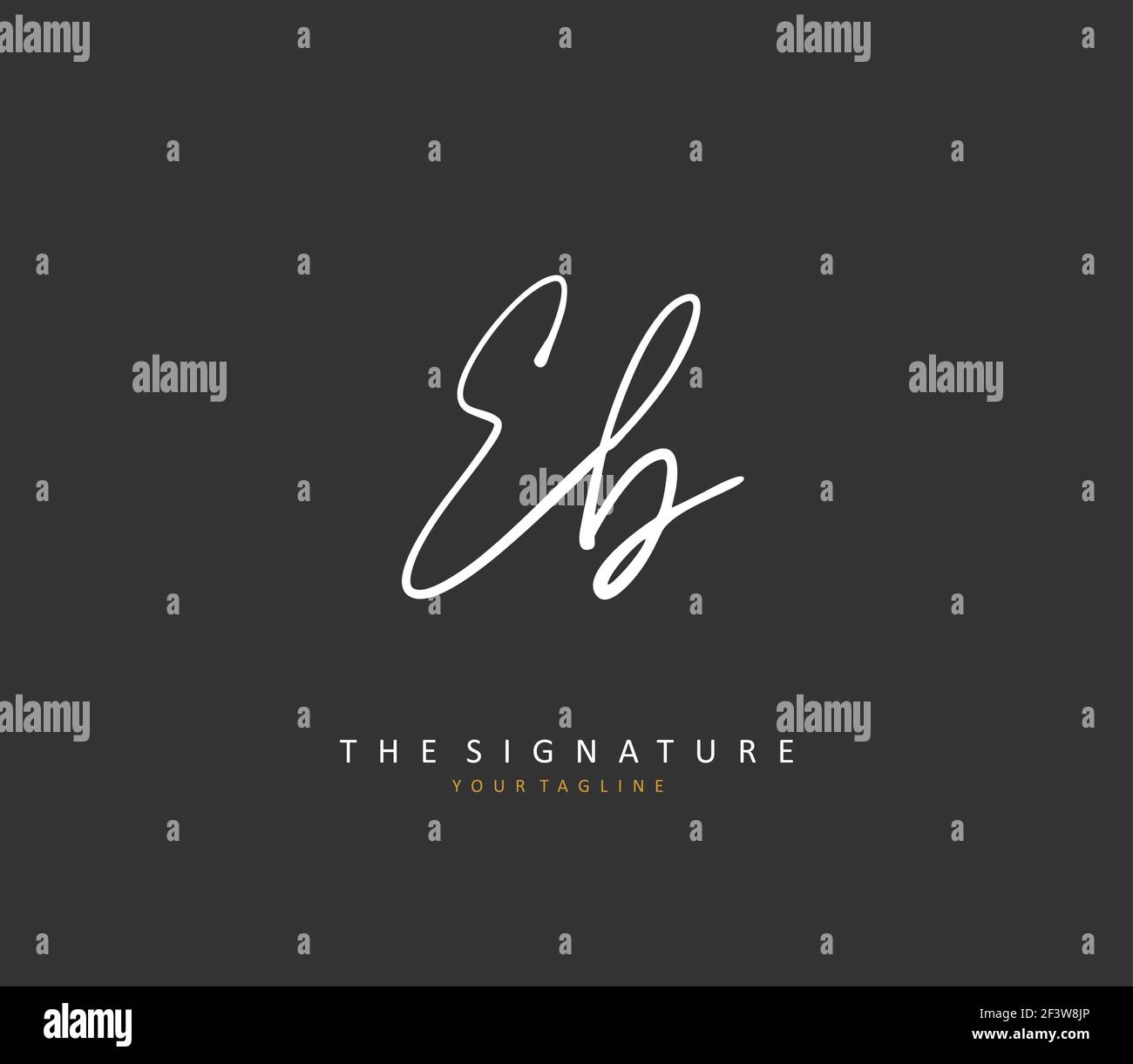 EB Initial letter handwriting and signature logo. A concept handwriting ...