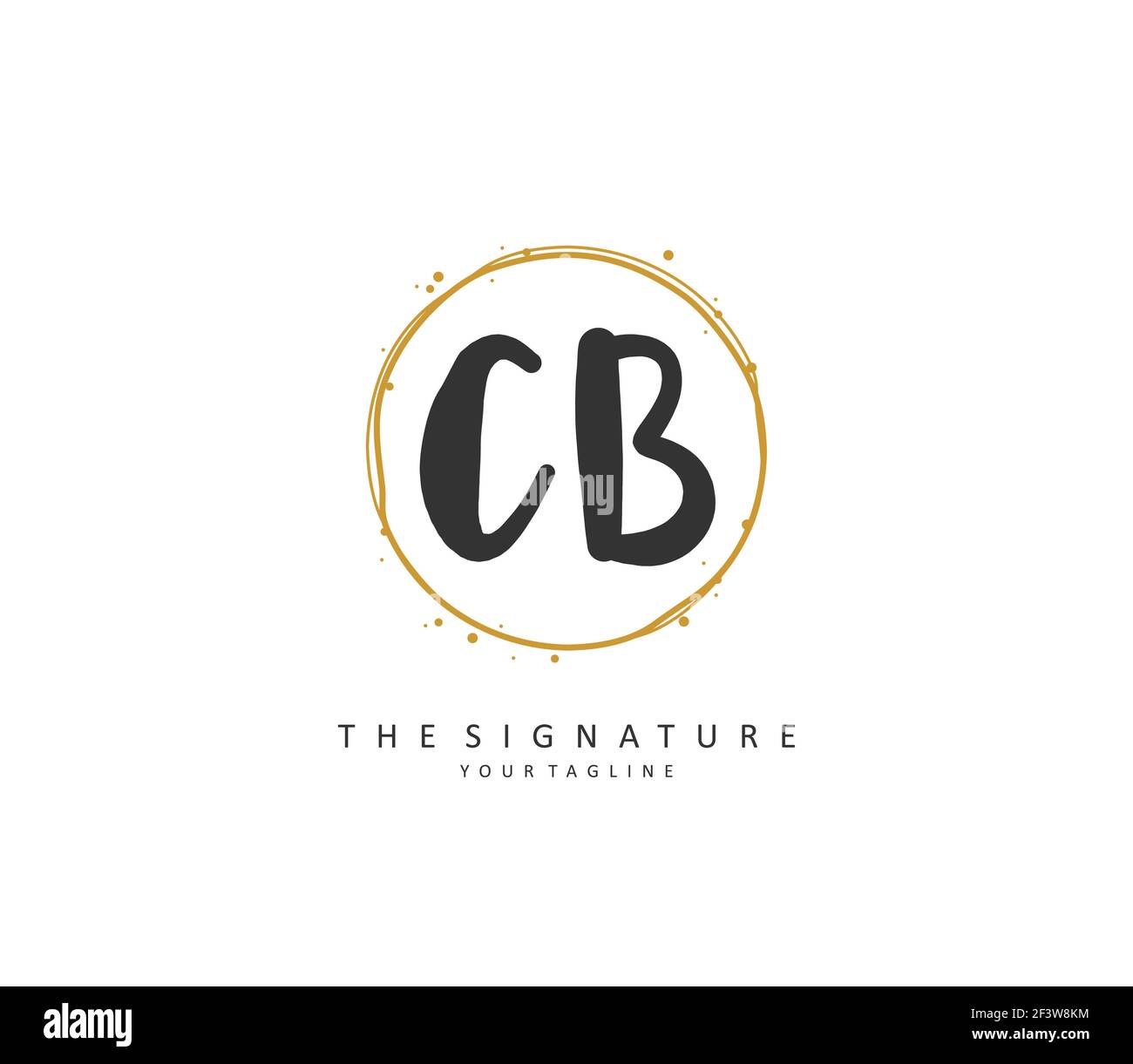 C B CB Initial letter handwriting and signature logo. A concept ...