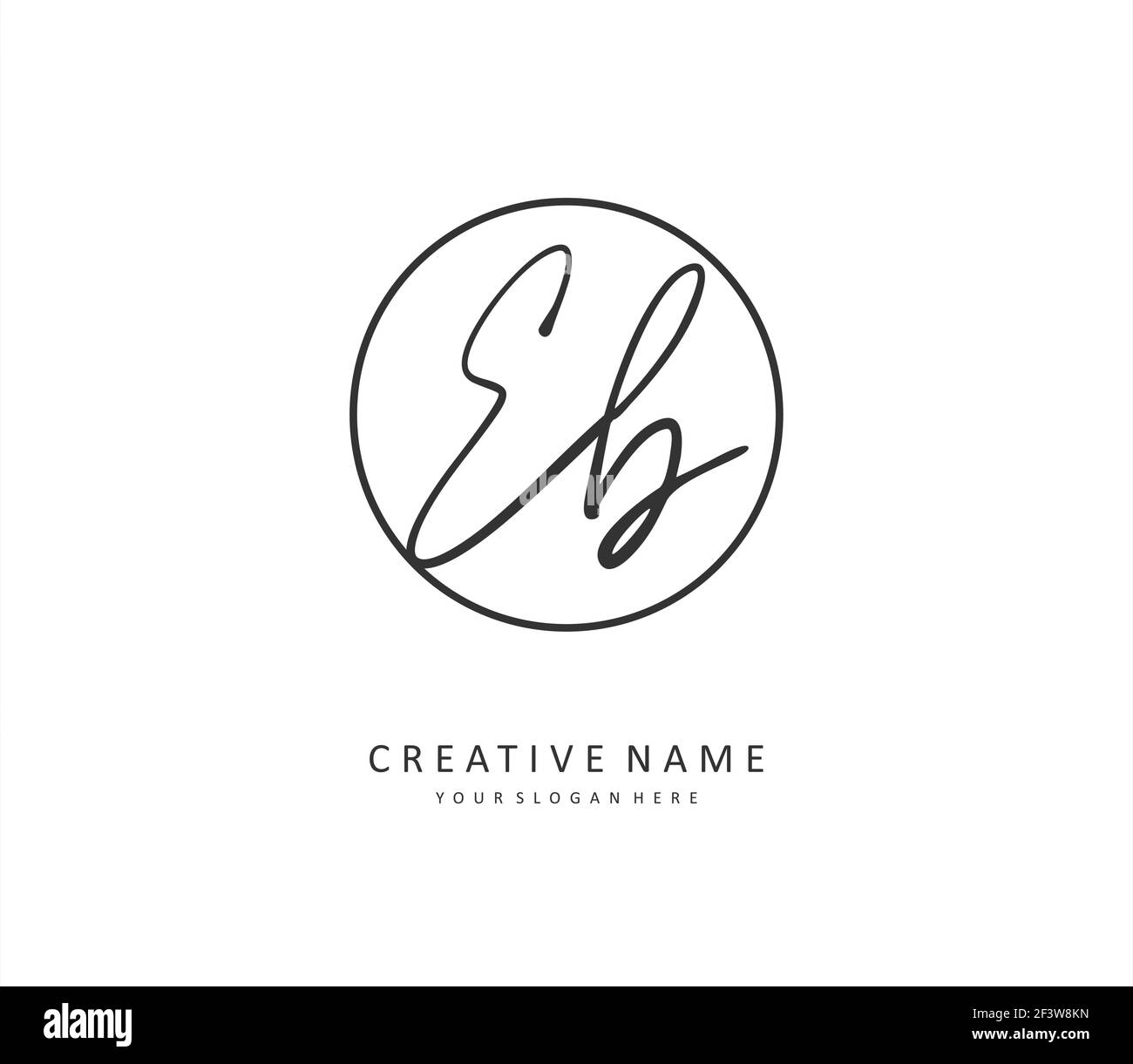 EB Initial letter handwriting and signature logo. A concept handwriting ...