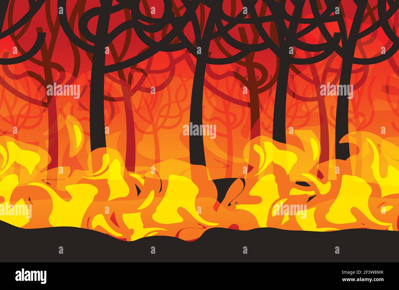 Intense flames burning wood Stock Vector Images - Alamy