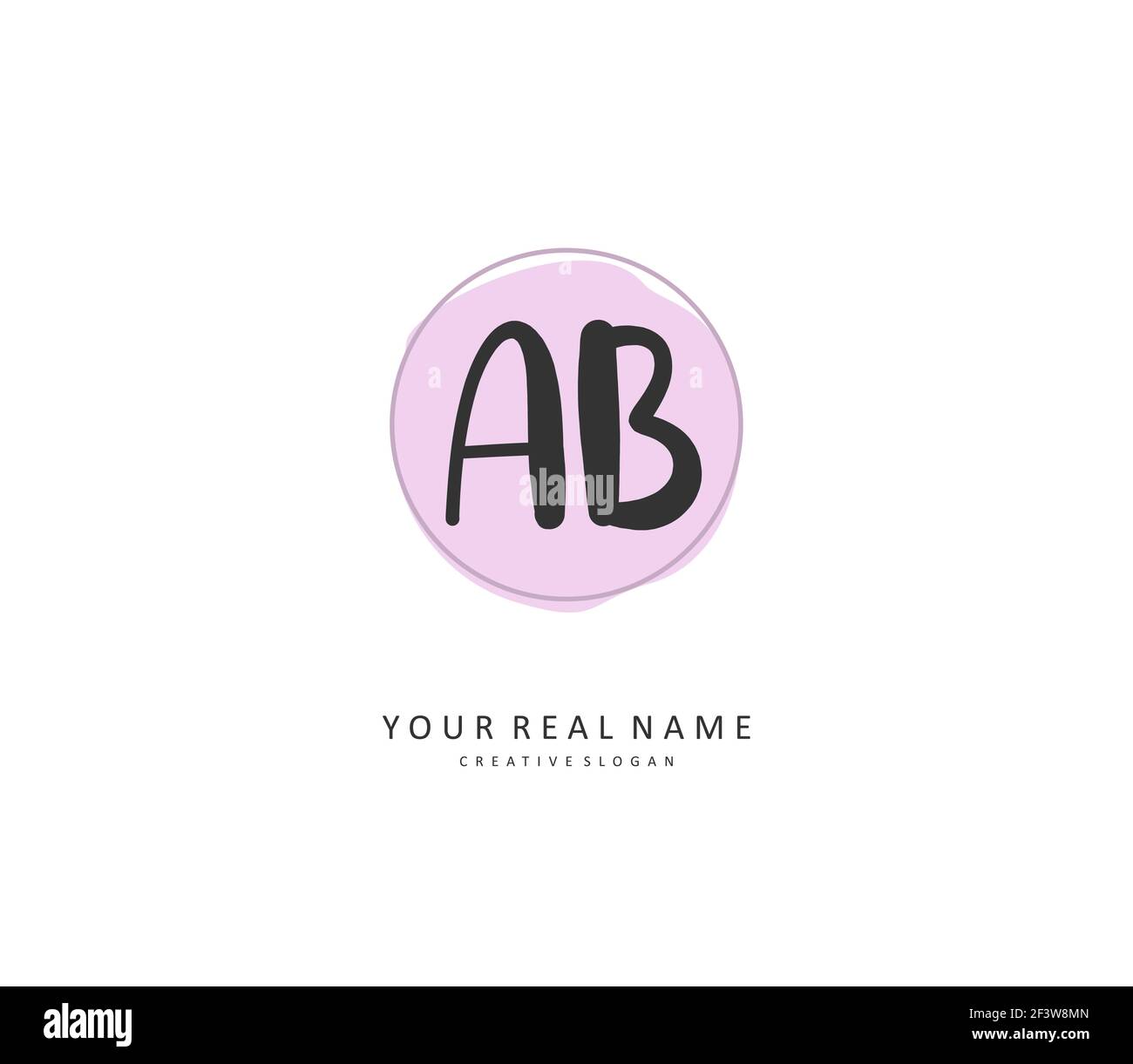 AB Initial letter handwriting and signature logo. A concept handwriting ...