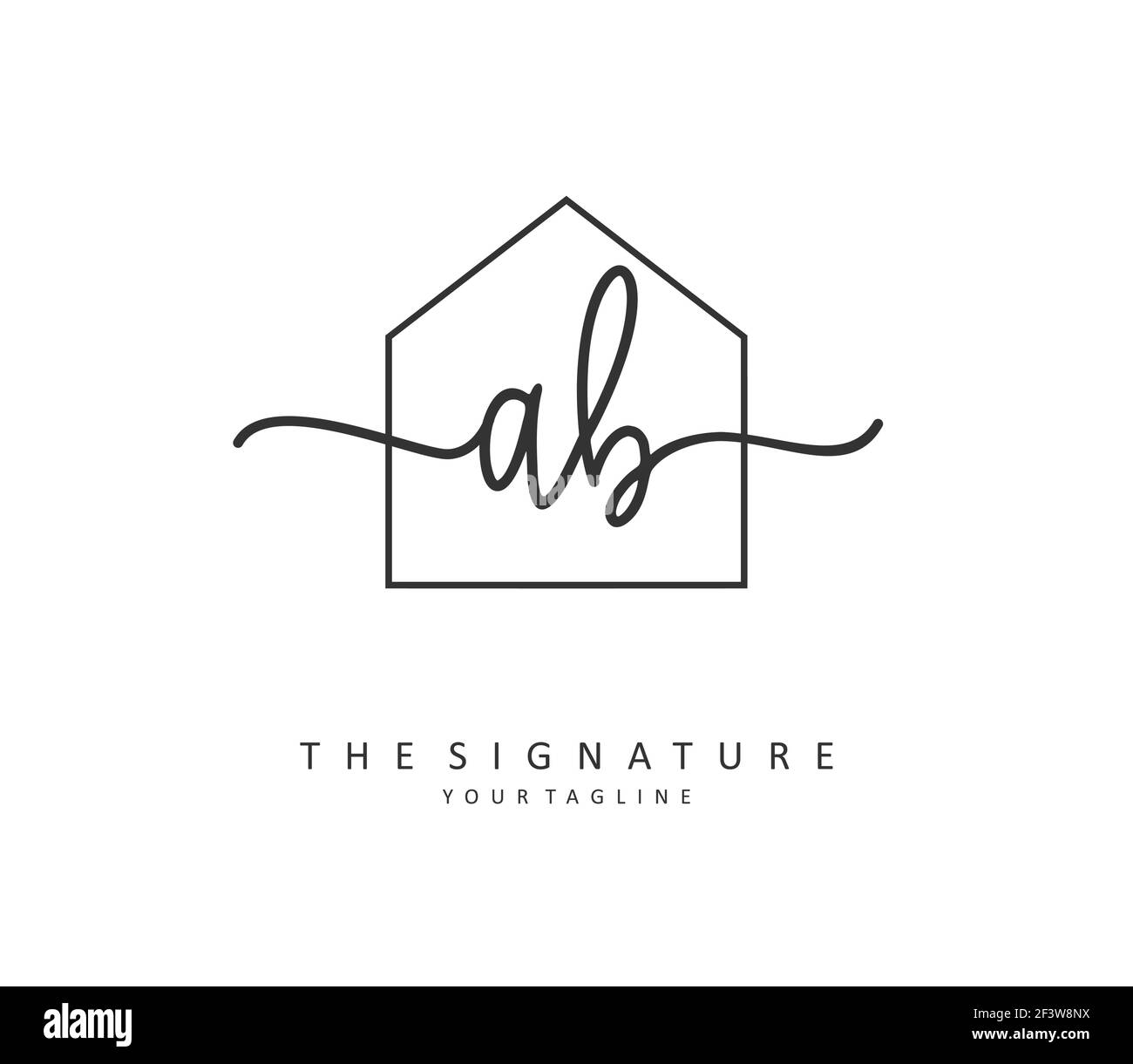AB Initial letter handwriting and signature logo. A concept handwriting ...