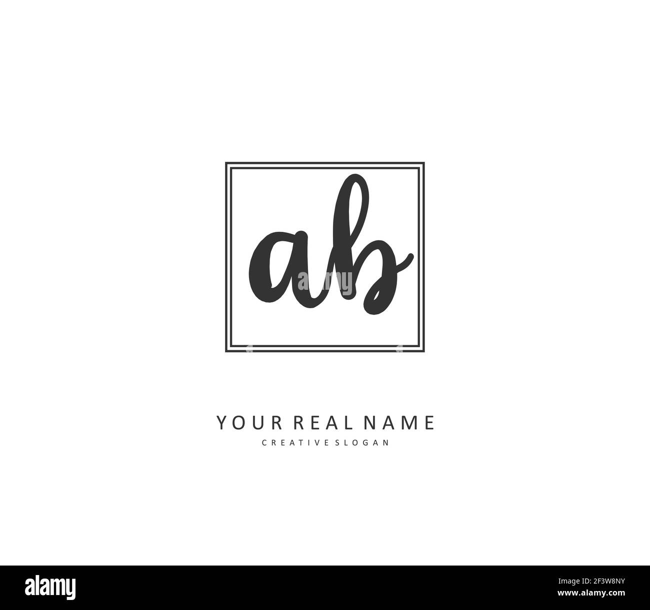 AB Initial letter handwriting and signature logo. A concept handwriting ...