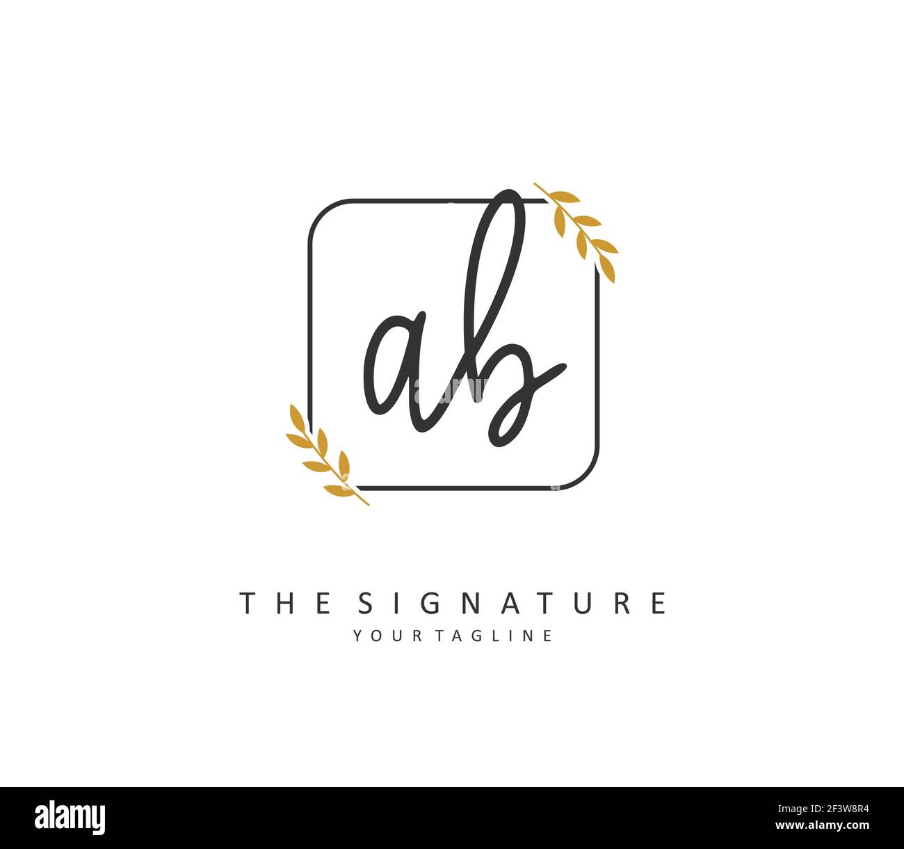AB Initial letter handwriting and signature logo. A concept handwriting ...
