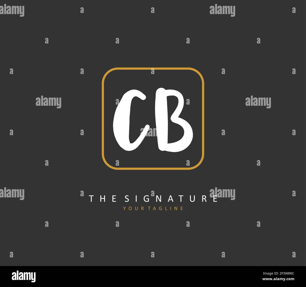 C B CB Initial letter handwriting and signature logo. A concept ...