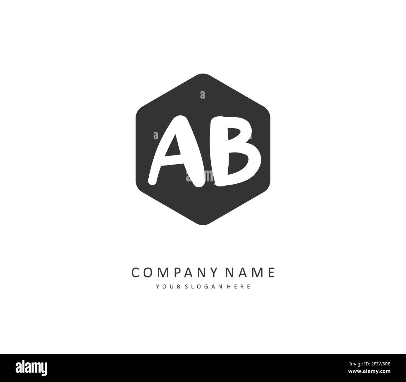 AB Initial letter handwriting and signature logo. A concept handwriting ...