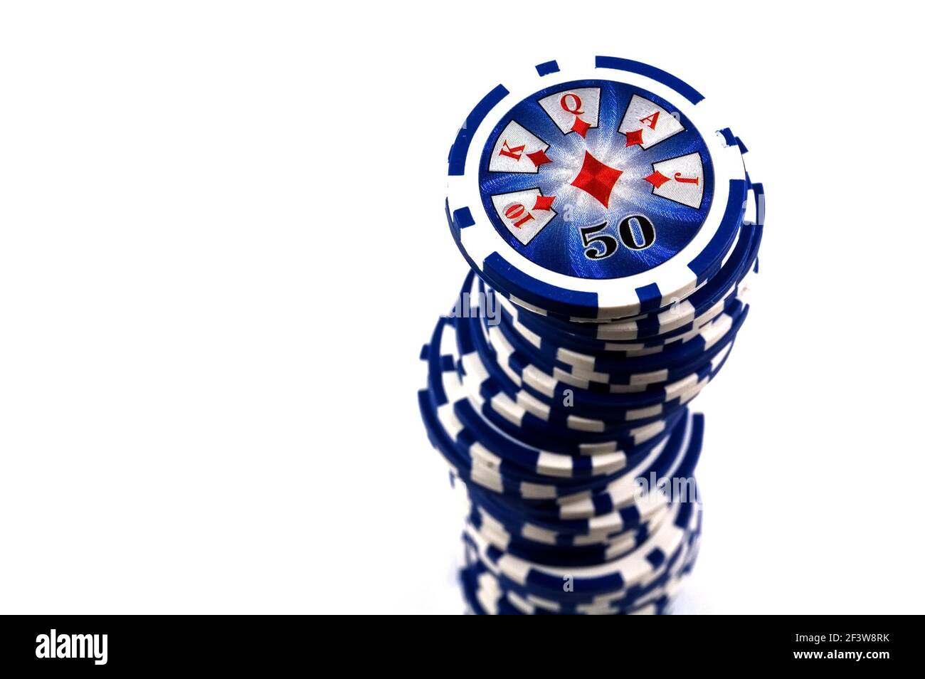 stack of blue poker chips Stock Photo - Alamy