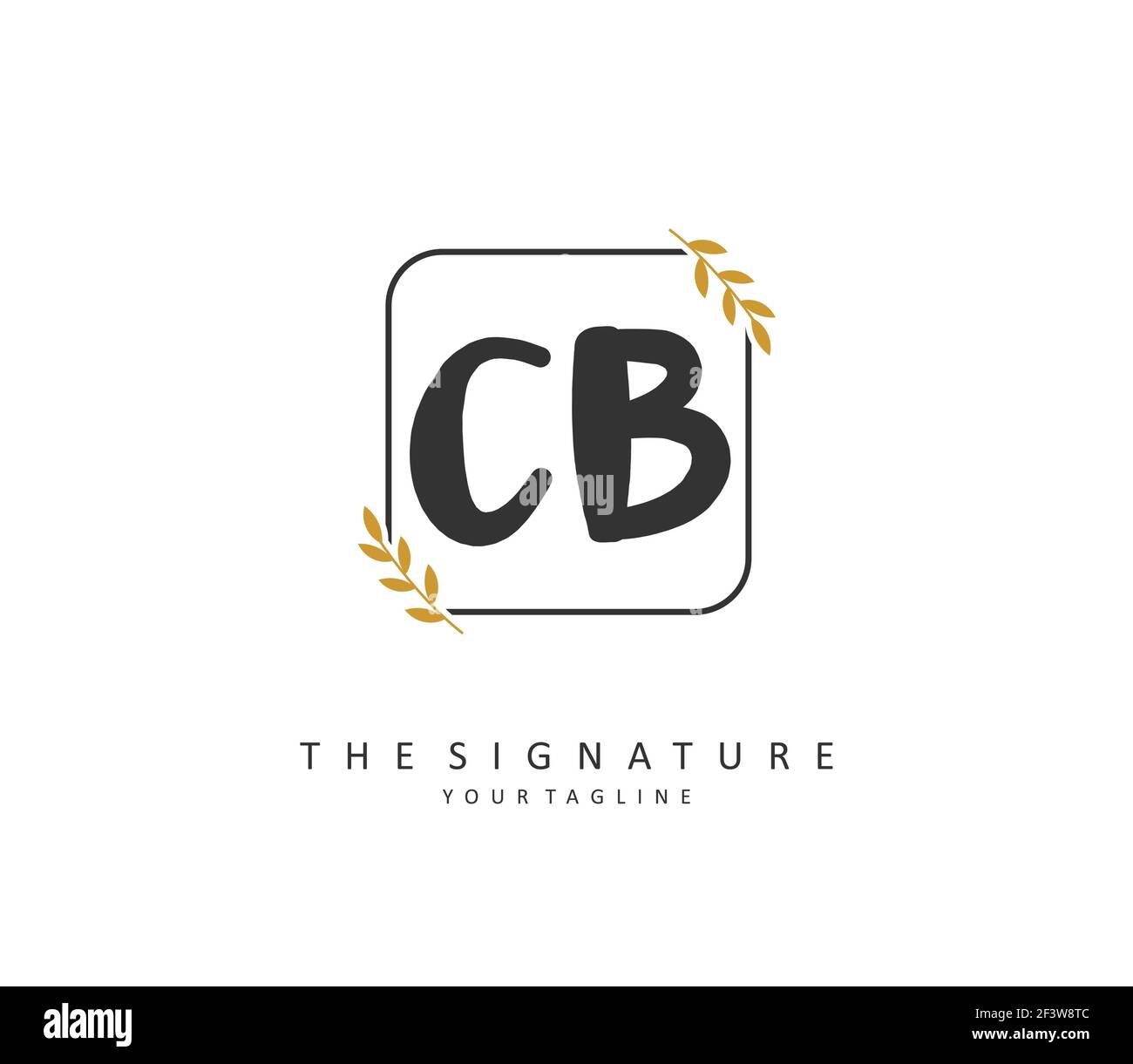 C B CB Initial letter handwriting and signature logo. A concept ...