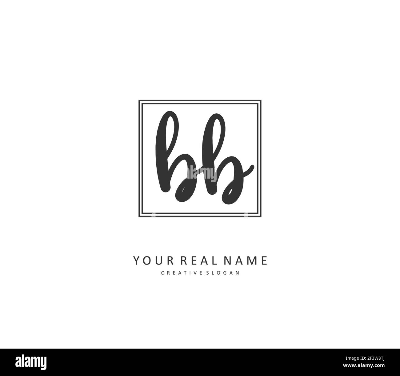 BB Initial letter handwriting and signature logo. A concept handwriting ...