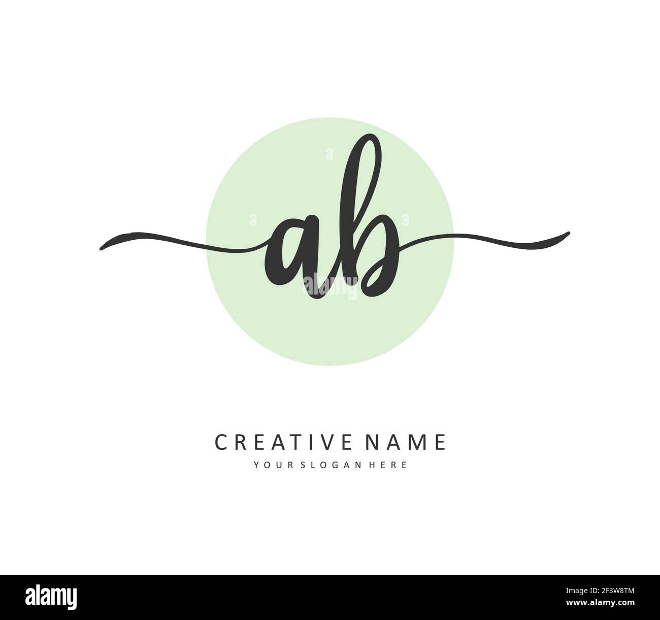 AB Initial letter handwriting and signature logo. A concept handwriting ...