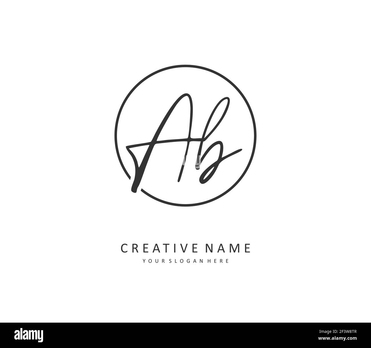 AB Initial letter handwriting and signature logo. A concept handwriting ...