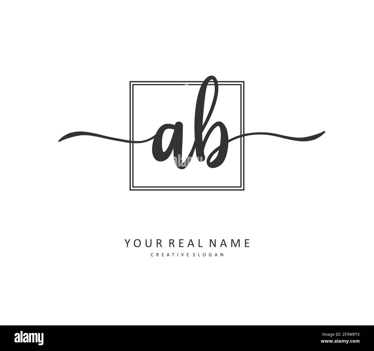 AB Initial letter handwriting and signature logo. A concept handwriting ...