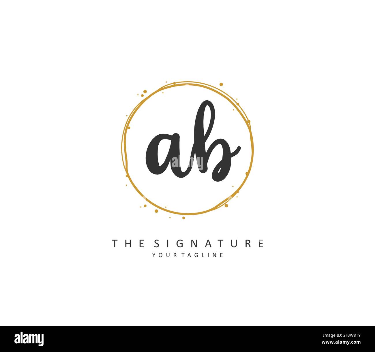 AB Initial letter handwriting and signature logo. A concept handwriting ...