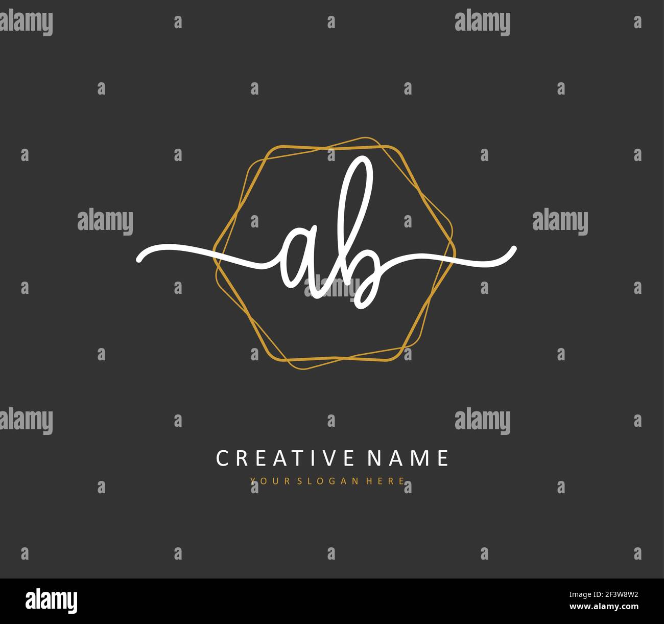 AB Initial letter handwriting and signature logo. A concept handwriting ...