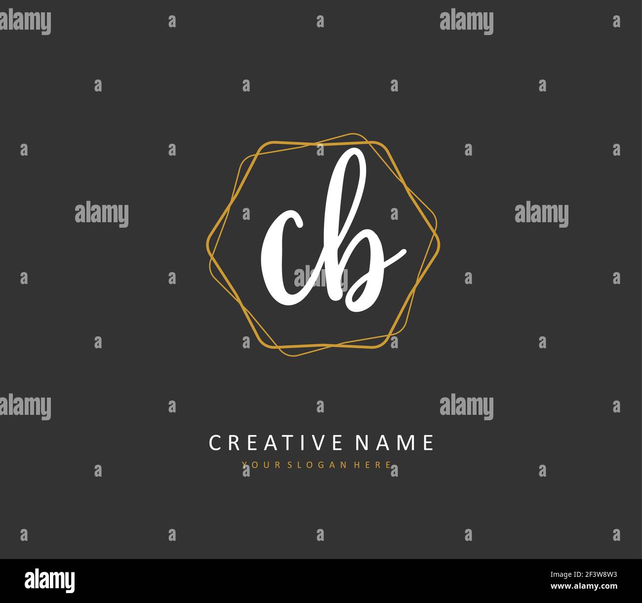 C B CB Initial letter handwriting and signature logo. A concept ...