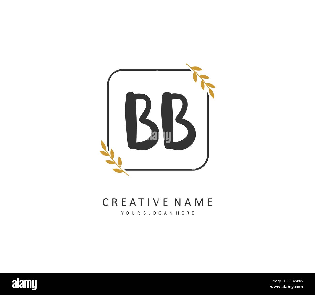 BB Initial letter handwriting and signature logo. A concept handwriting ...