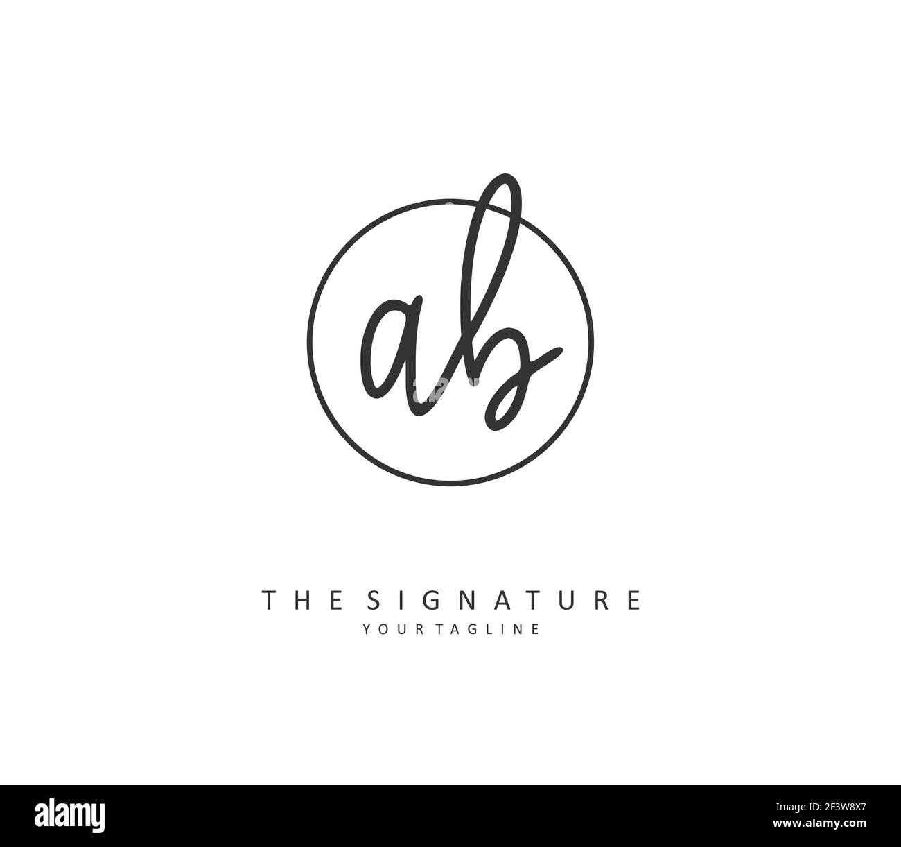 AB Initial letter handwriting and signature logo. A concept handwriting ...