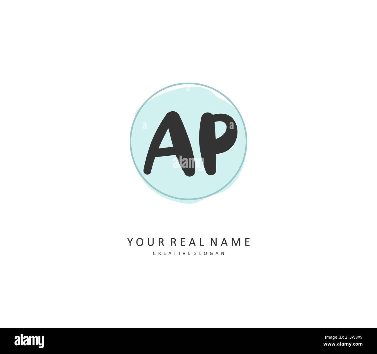 AP Initial letter handwriting and signature logo. A concept handwriting ...