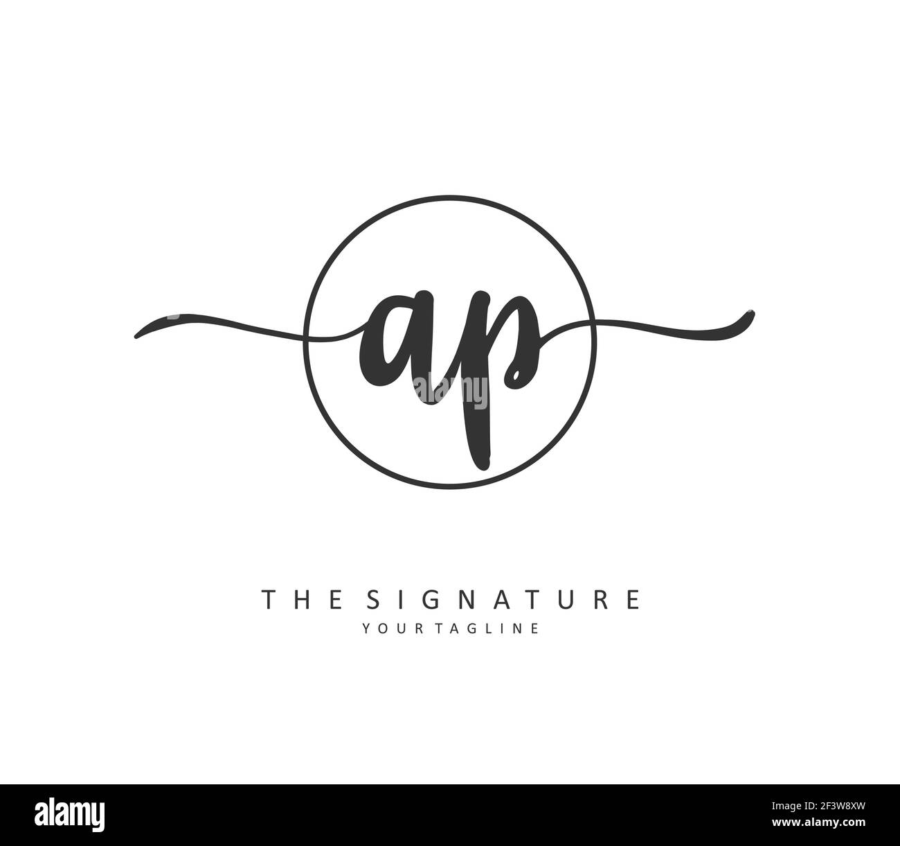 AP Initial letter handwriting and signature logo. A concept handwriting ...