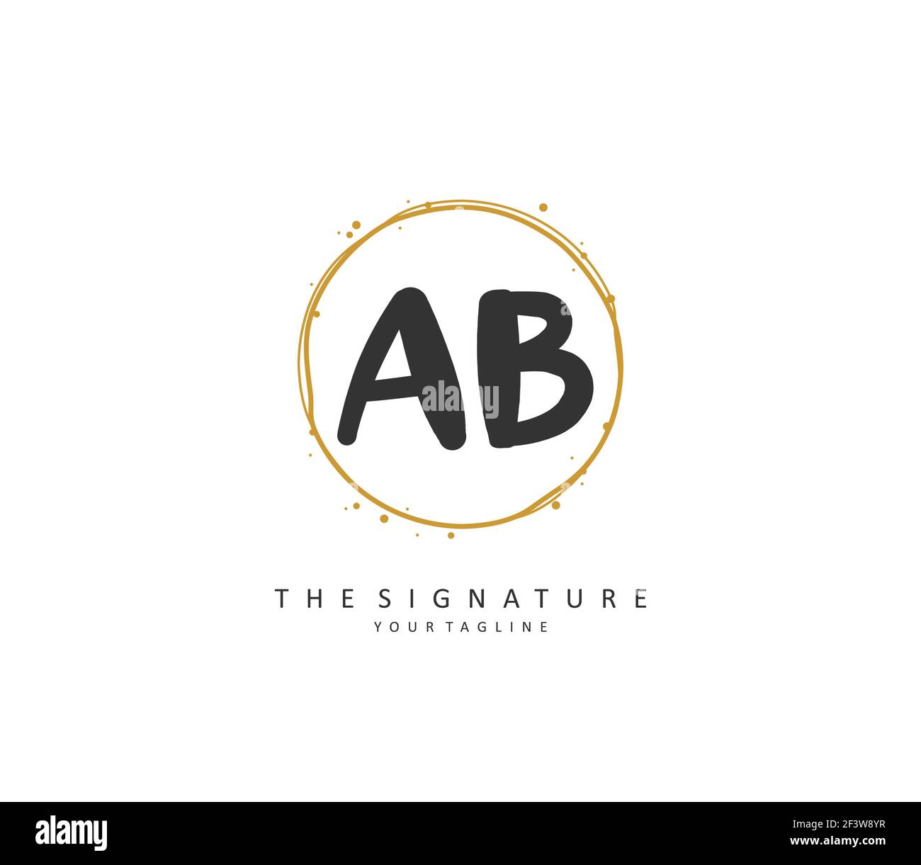AB Initial letter handwriting and signature logo. A concept handwriting ...