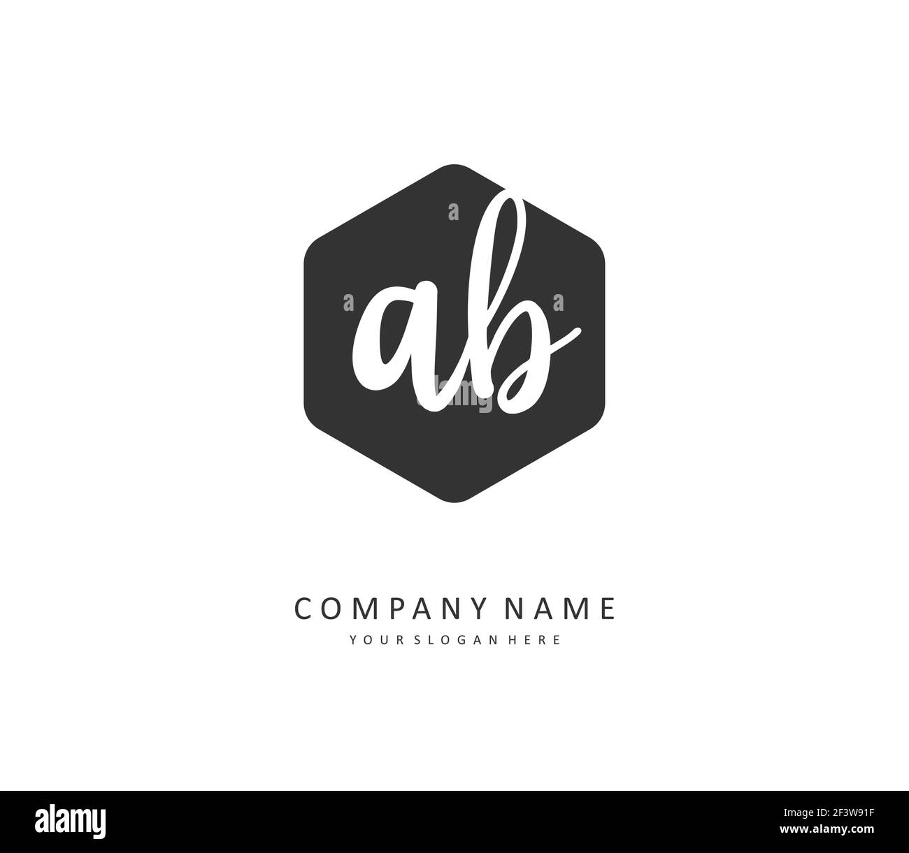 AB Initial letter handwriting and signature logo. A concept handwriting ...