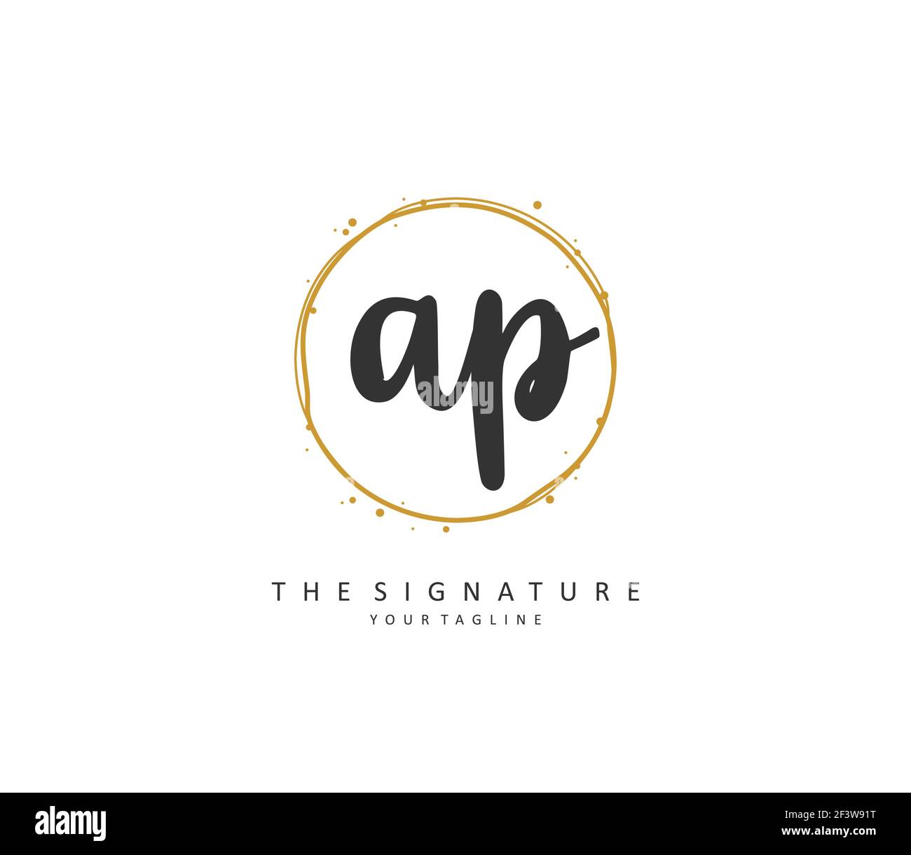 AP Initial letter handwriting and signature logo. A concept handwriting ...