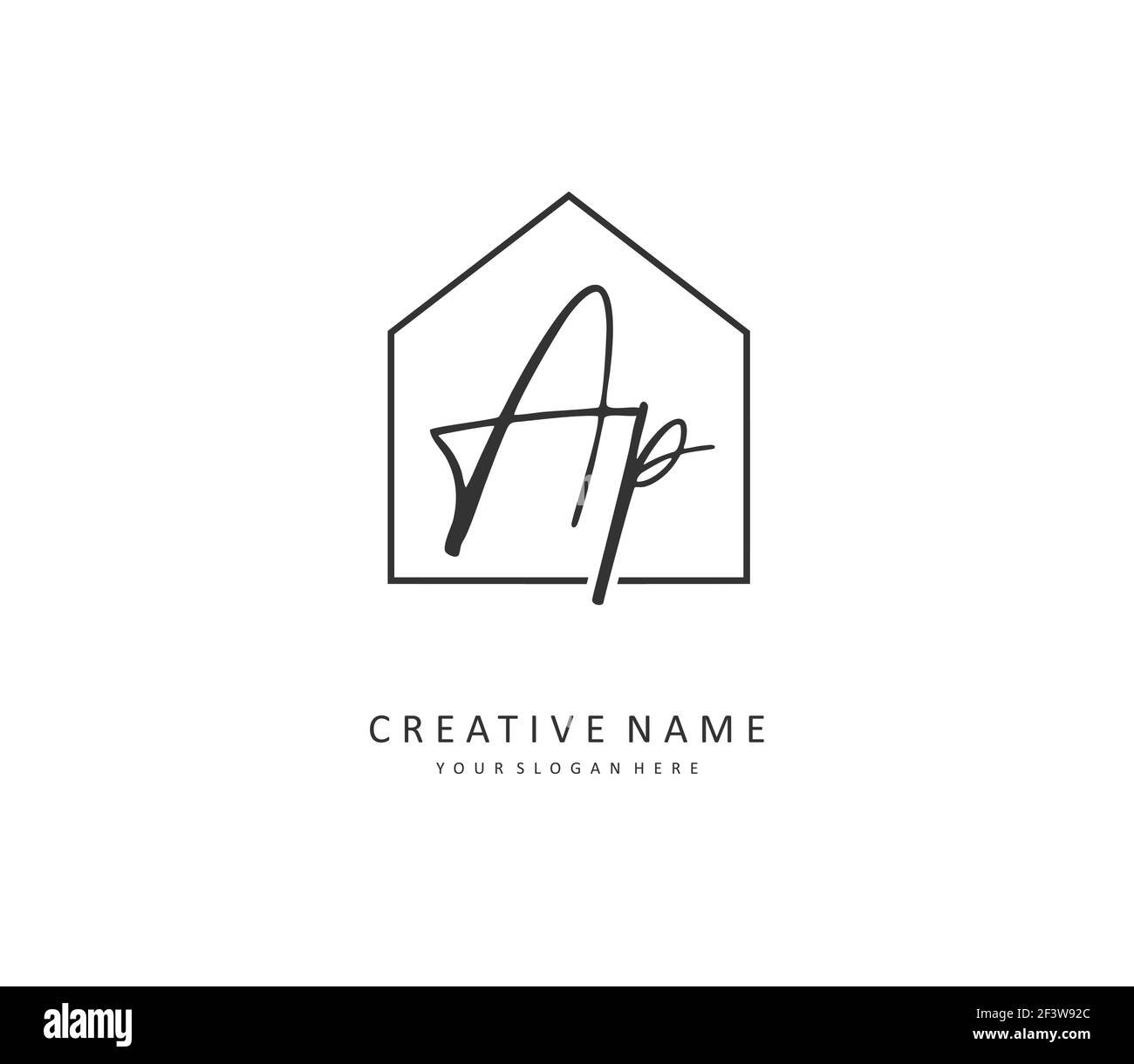 AP Initial letter handwriting and signature logo. A concept handwriting ...