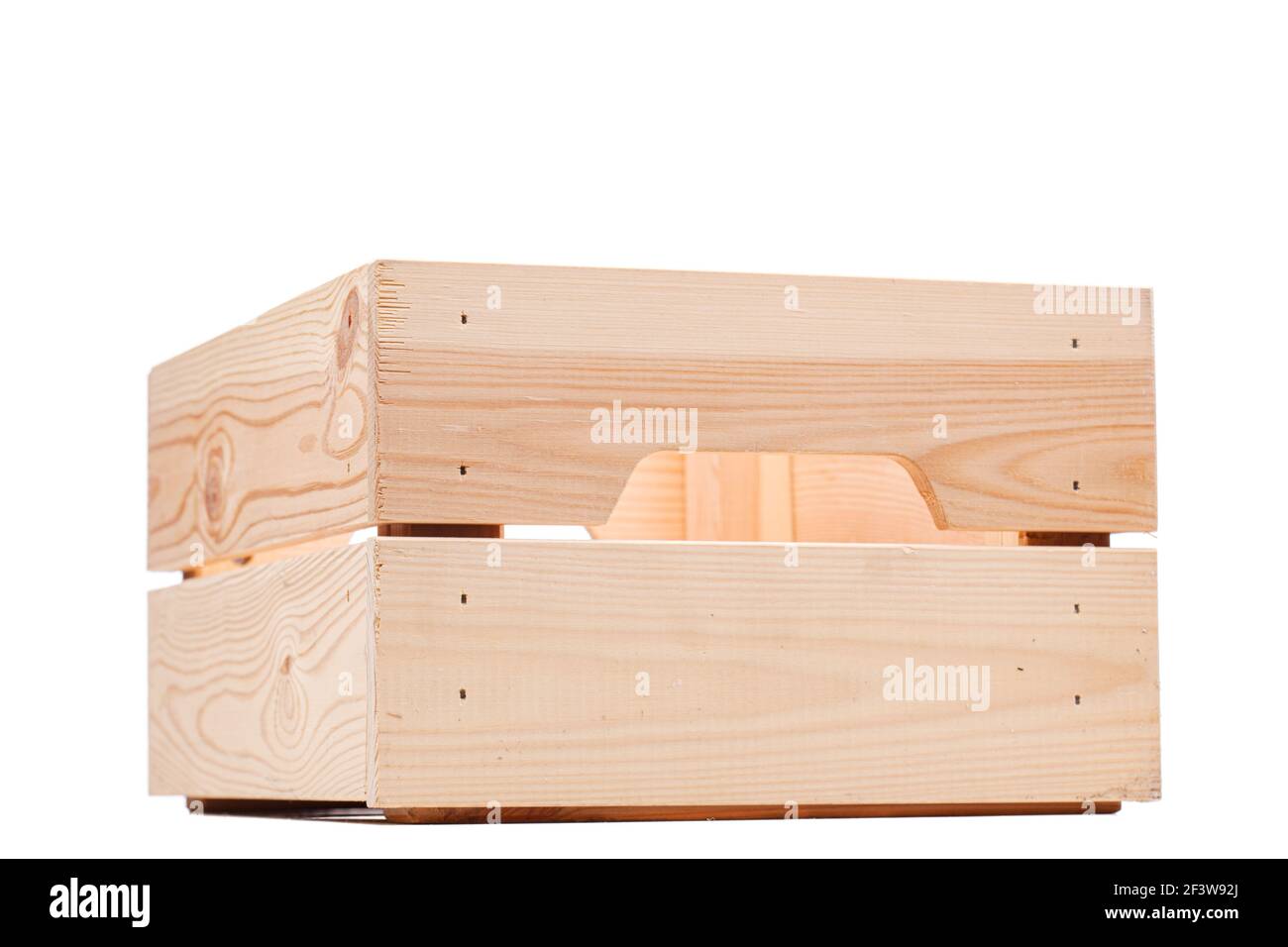 small wooden crate isolated on white background Stock Photo - Alamy