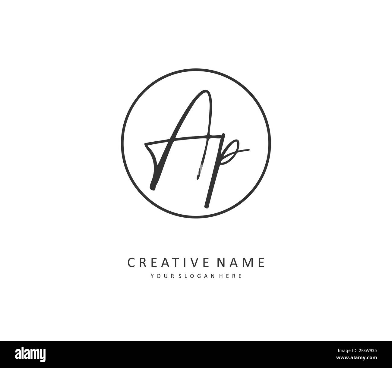 AP Initial letter handwriting and signature logo. A concept handwriting ...