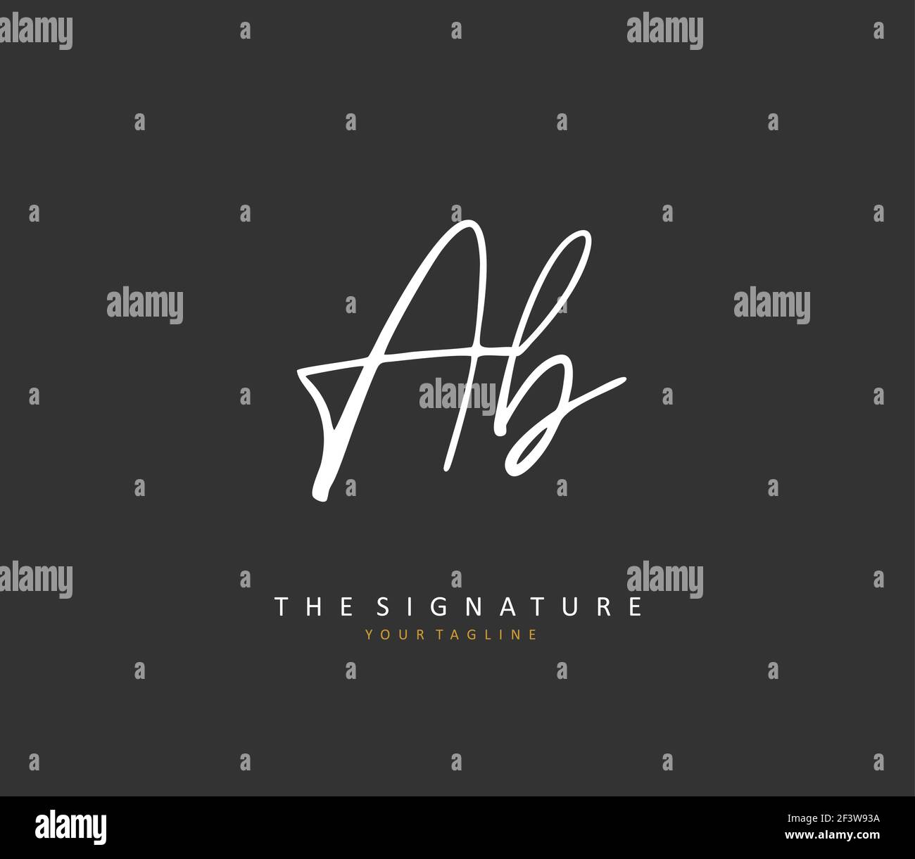 AB Initial letter handwriting and signature logo. A concept handwriting initial logo with ...