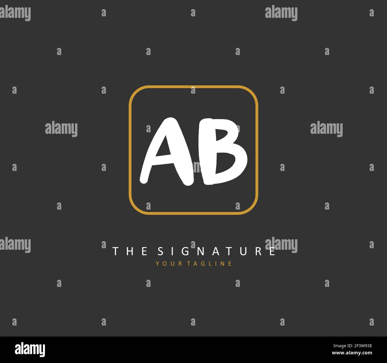 AB Initial letter handwriting and signature logo. A concept handwriting ...