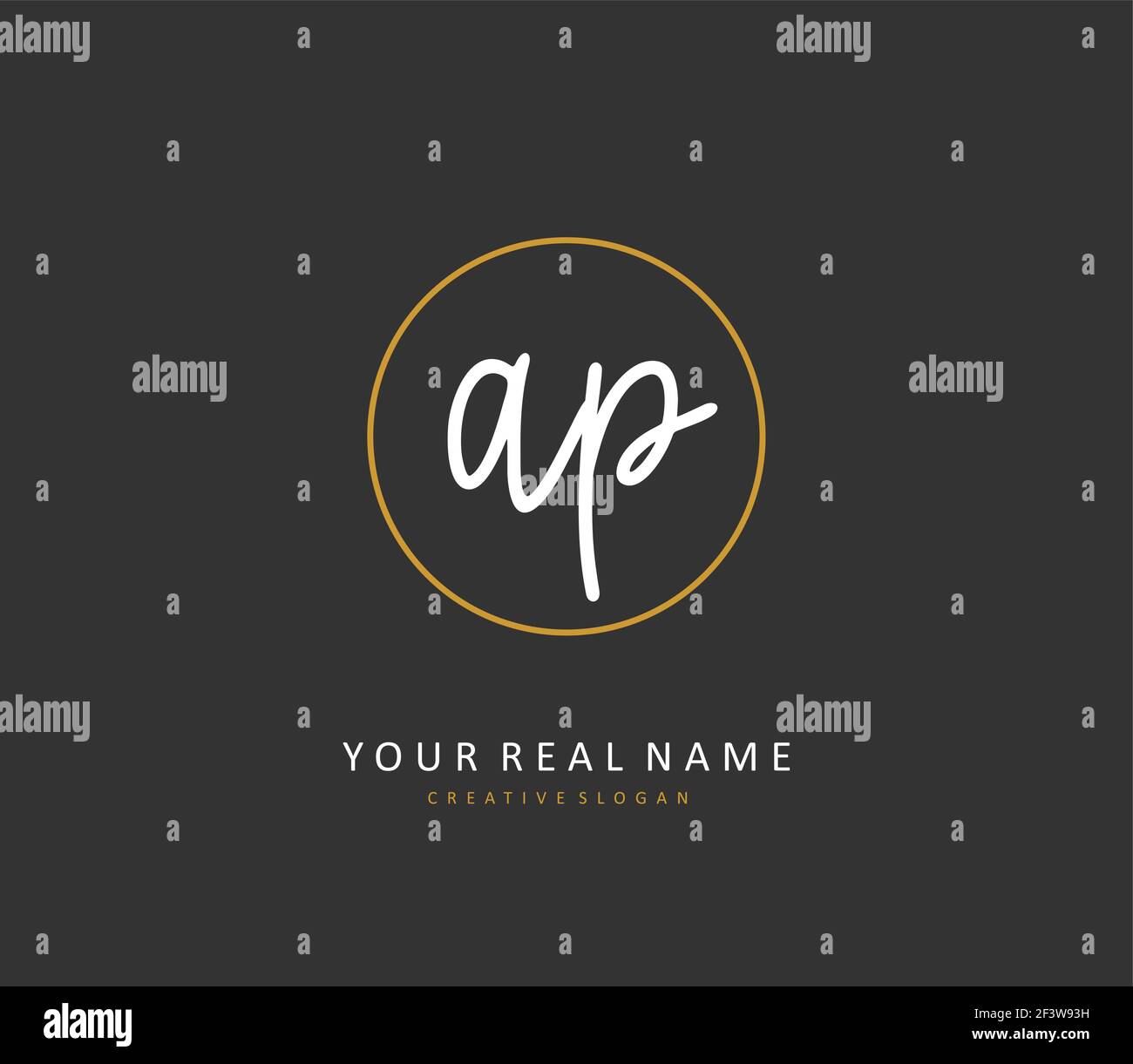 AP Initial letter handwriting and signature logo. A concept handwriting ...