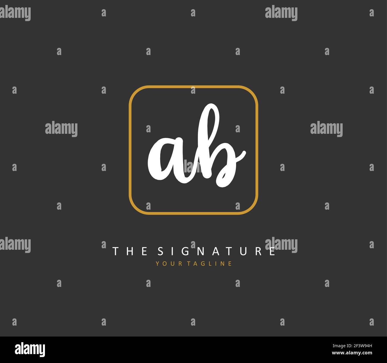 AB Initial letter handwriting and signature logo. A concept handwriting ...